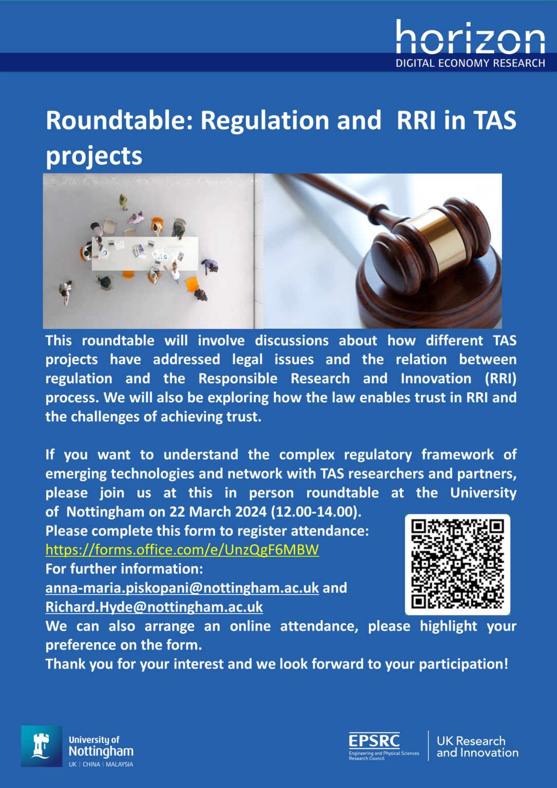 Responsible Research and Innovation and Regulation roundtables : Horizon